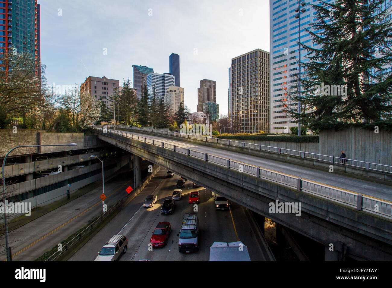 8th Avenue Crosses Over I-5, Downtown Seattle Stock Photo - Alamy