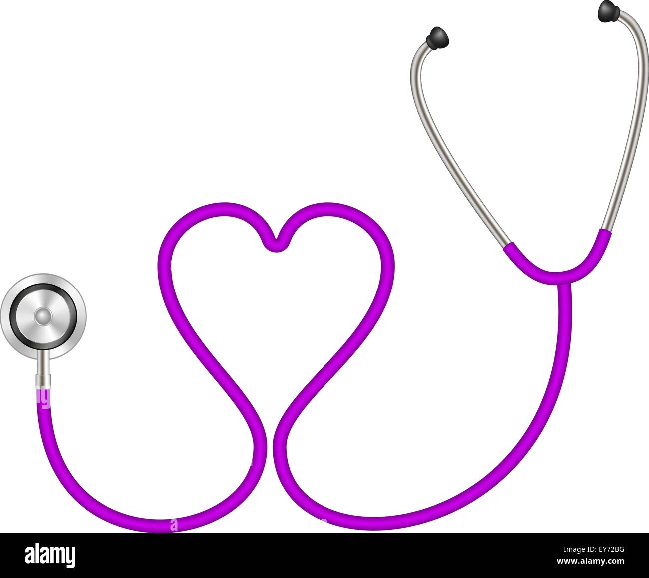 Stethoscope in shape of heart in purple design Stock Vector Image & Art ...