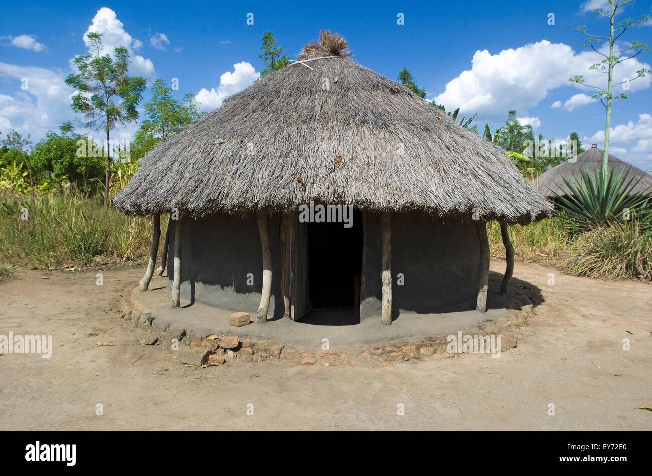 Mud Huts on a refugee camp in Pader, Northern Uganda, Africa. Photo ...