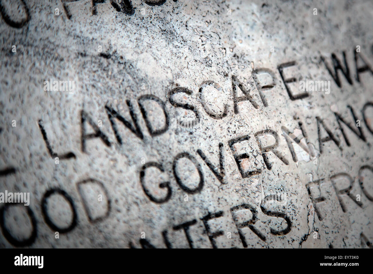 The Word "Landscape" Written in Granite Stock Photo - Alamy