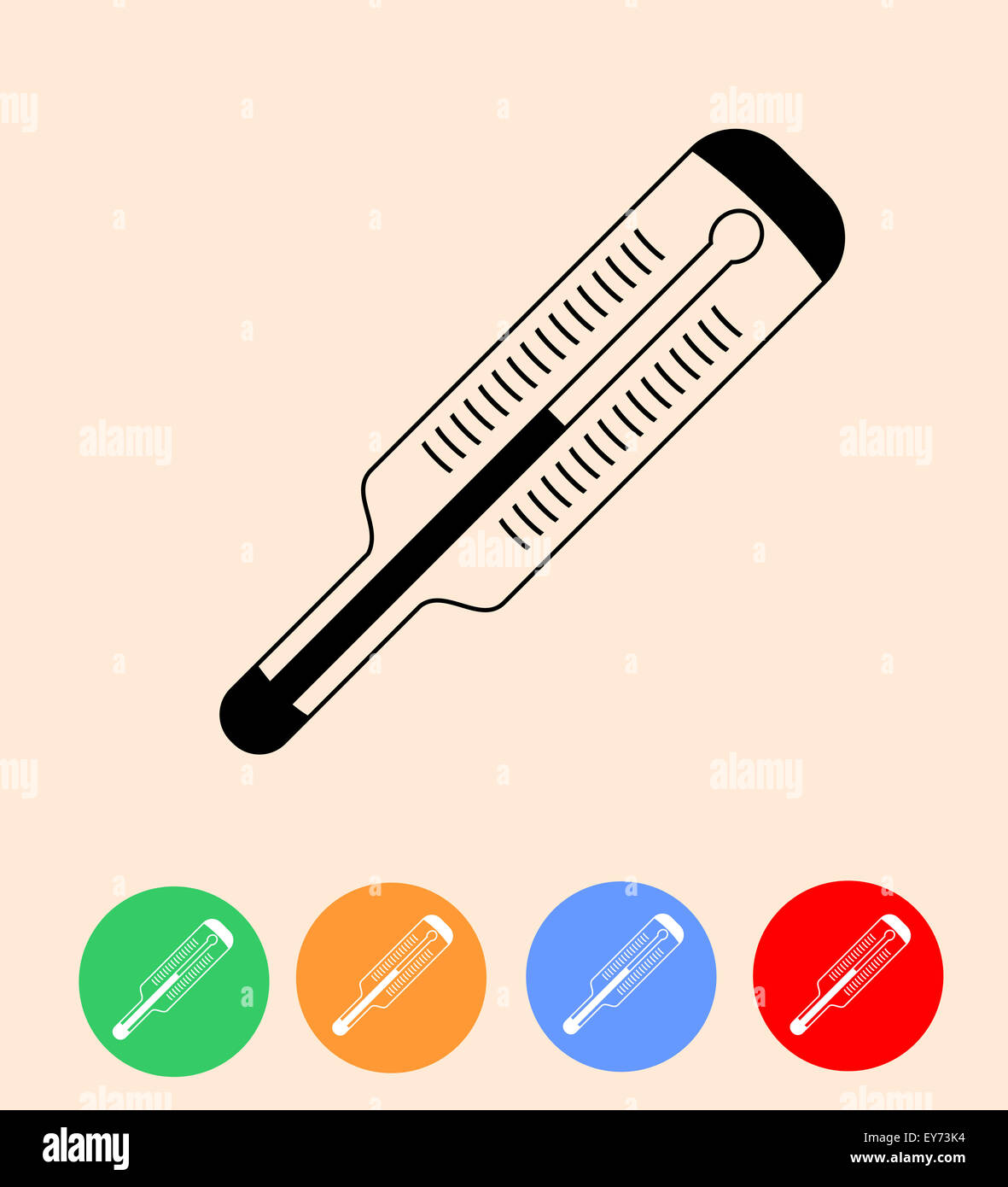 Thermometer flat design Stock Photo - Alamy
