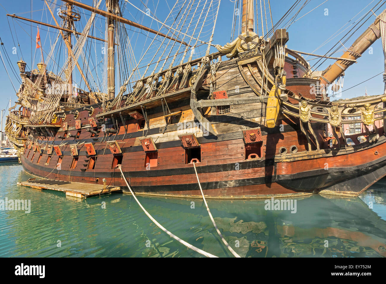 Pirate Ship Roman Polanski Porto Antico Genoa Italy Stock Photo ...