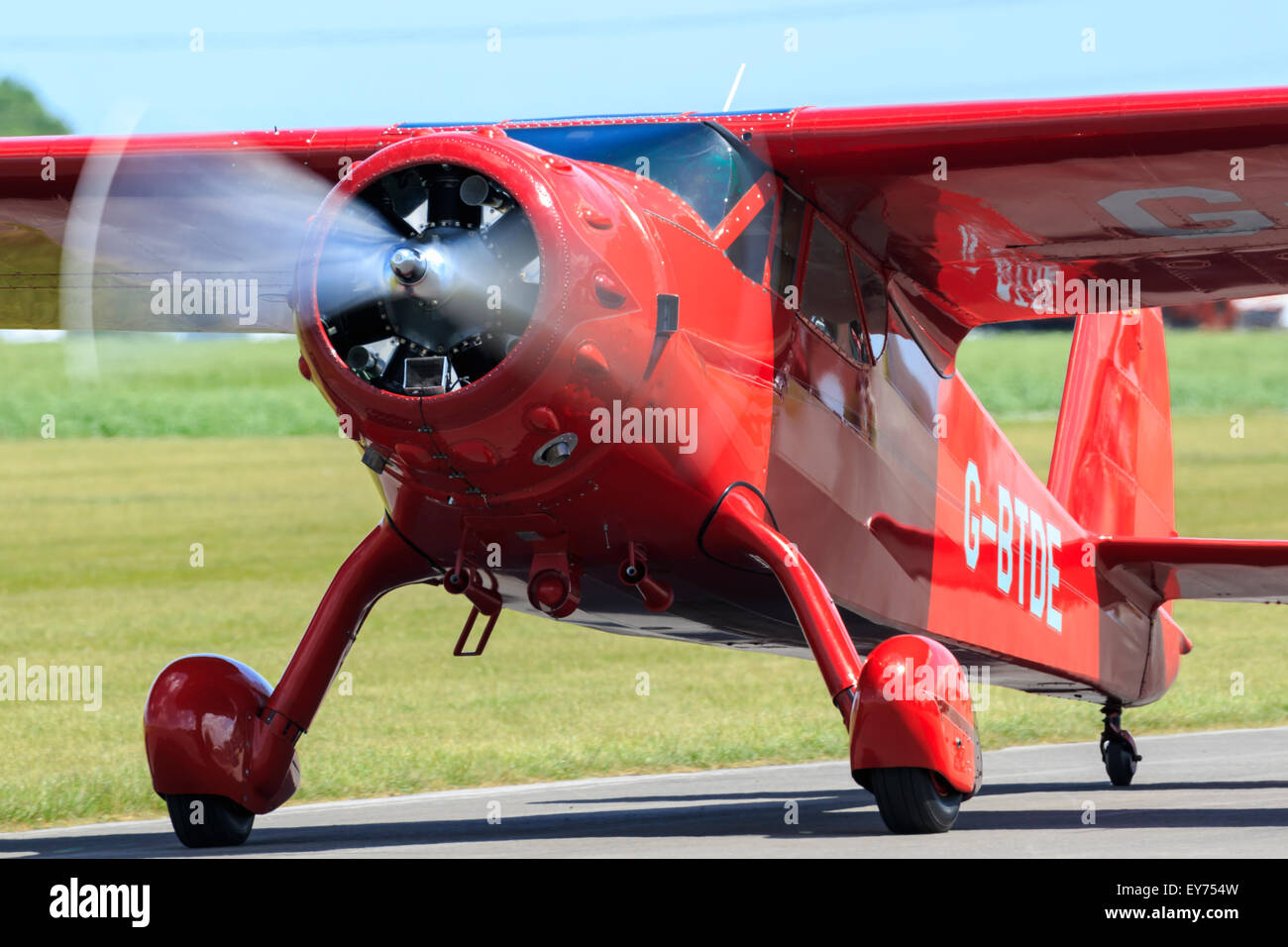 Cessna 165 Airmaster, reg. G-BTDE, taxiing at Breighton Stock Photo - Alamy
