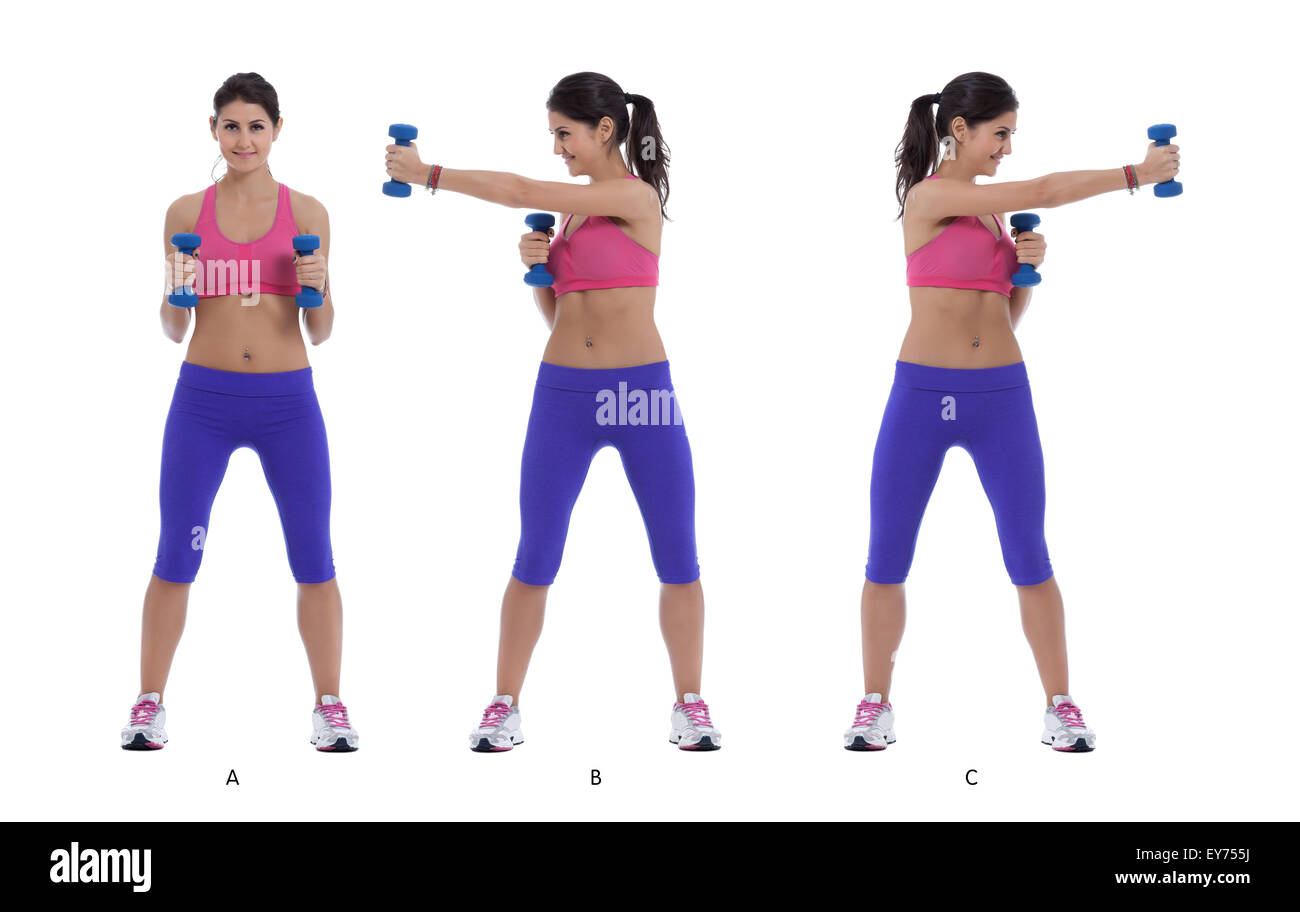 Step by step instructions for arms: Stand with your feet a bit wider ...
