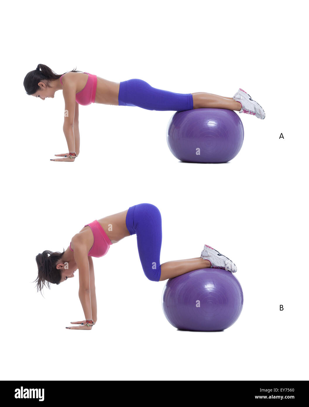 Step by step instructions for abs: Start in a push-up position with ...