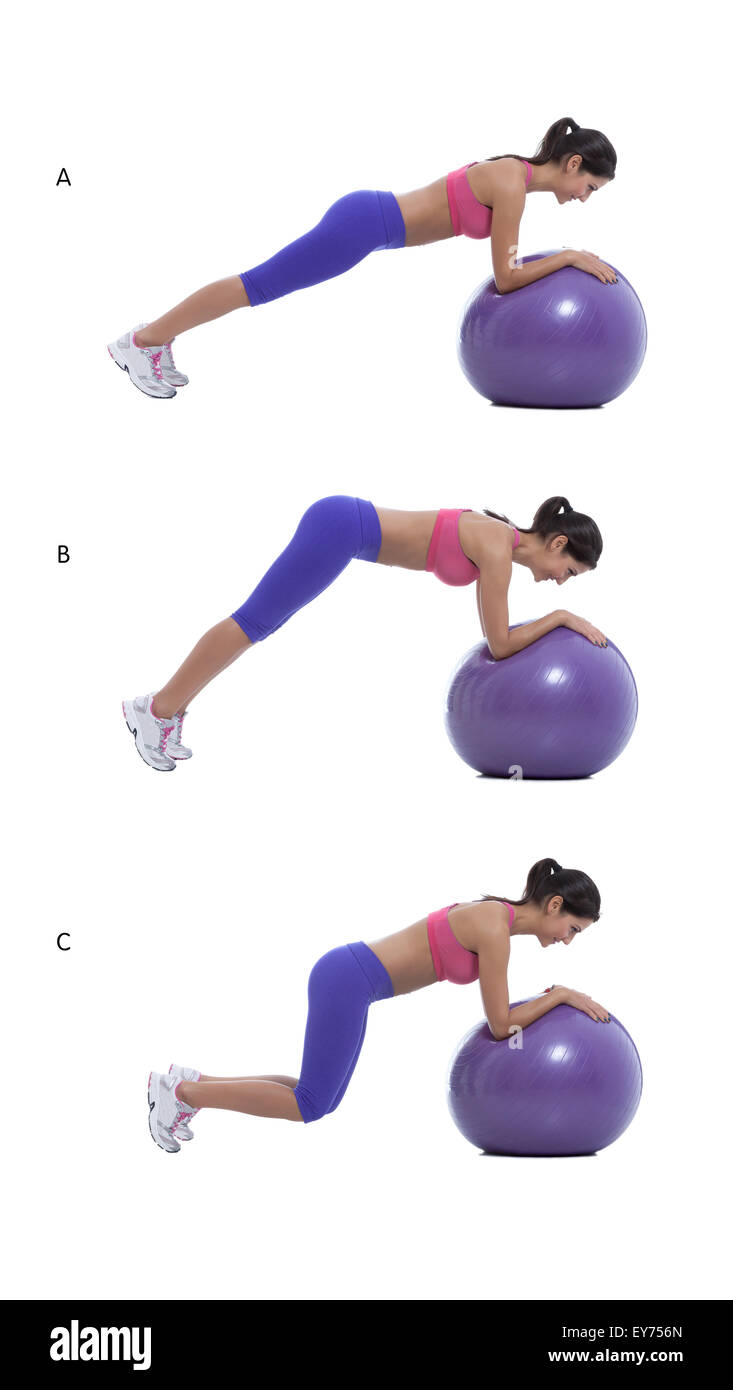 Woman exercise ball push ups hi-res stock photography and images - Alamy
