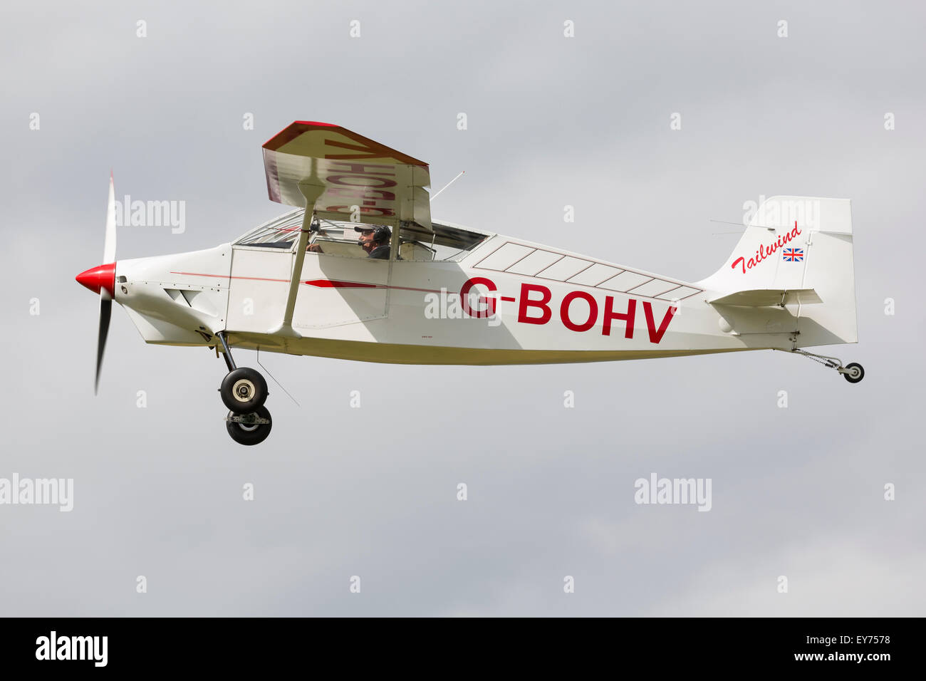 WITTMAN W8 TAILWIND, reg G-BOHV, flying at Breighton Stock Photo - Alamy