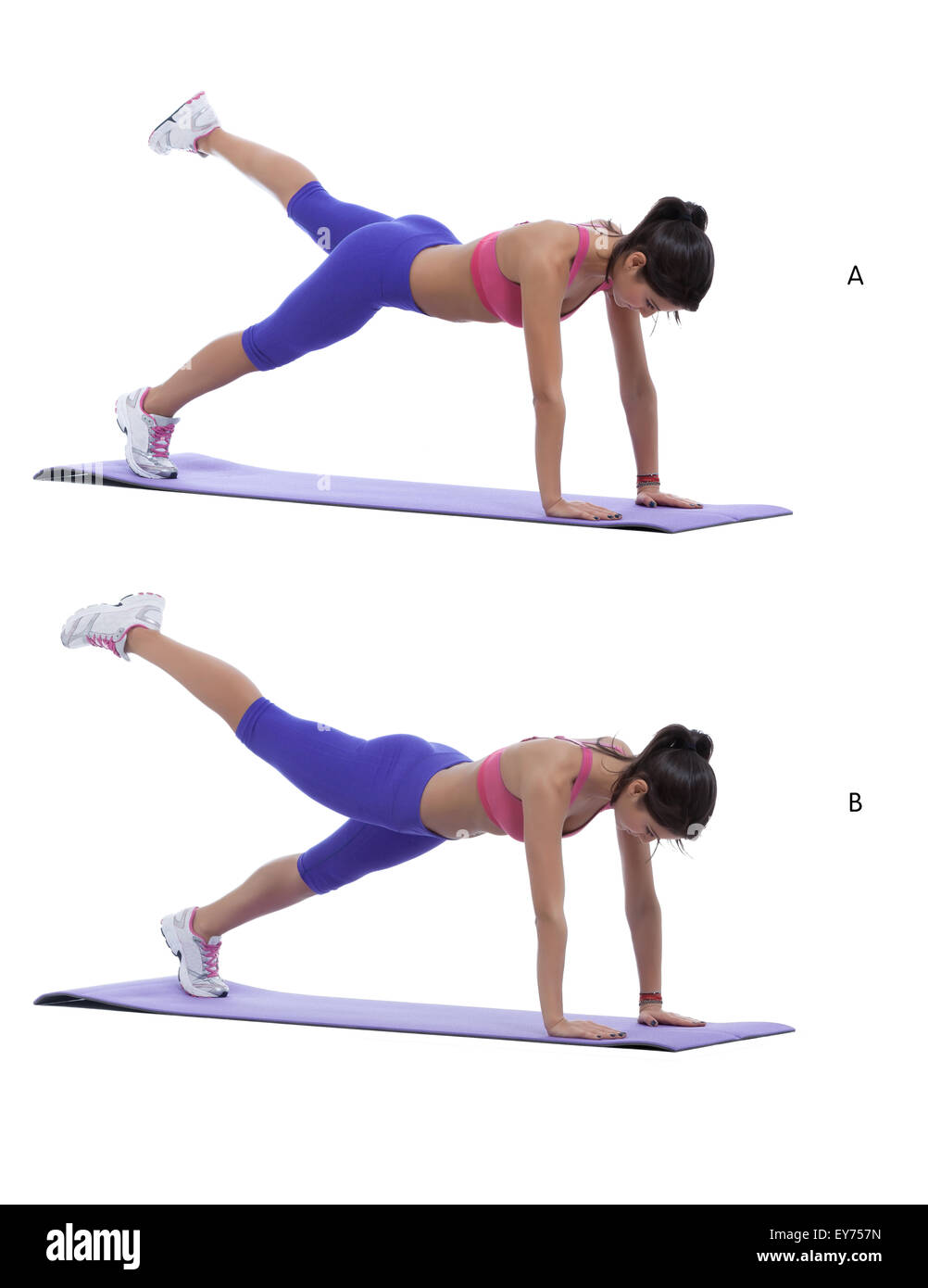 Step by step instructions for abs: Get into a push-up position on the ...