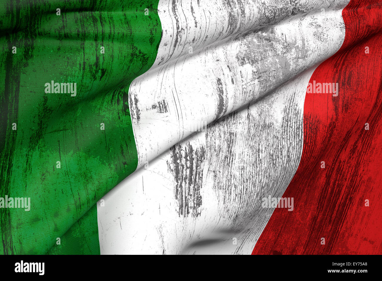 3d rendering of an old and dirty Italy flag Stock Photo - Alamy