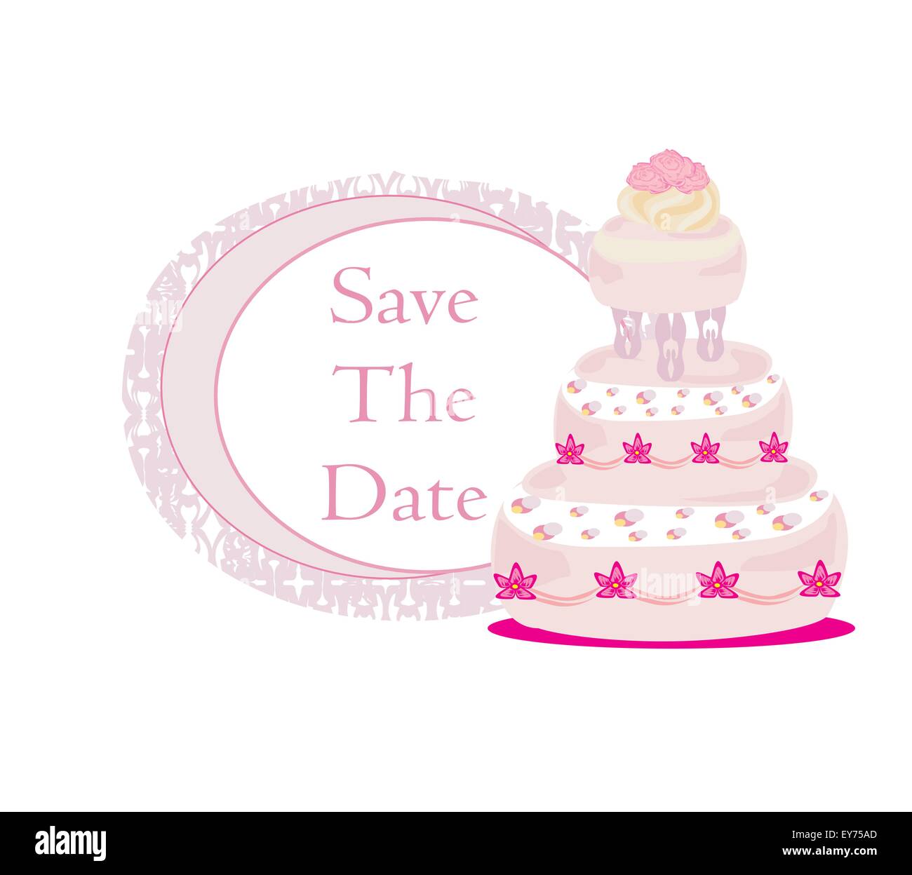 wedding cake card design Stock Vector Image & Art - Alamy