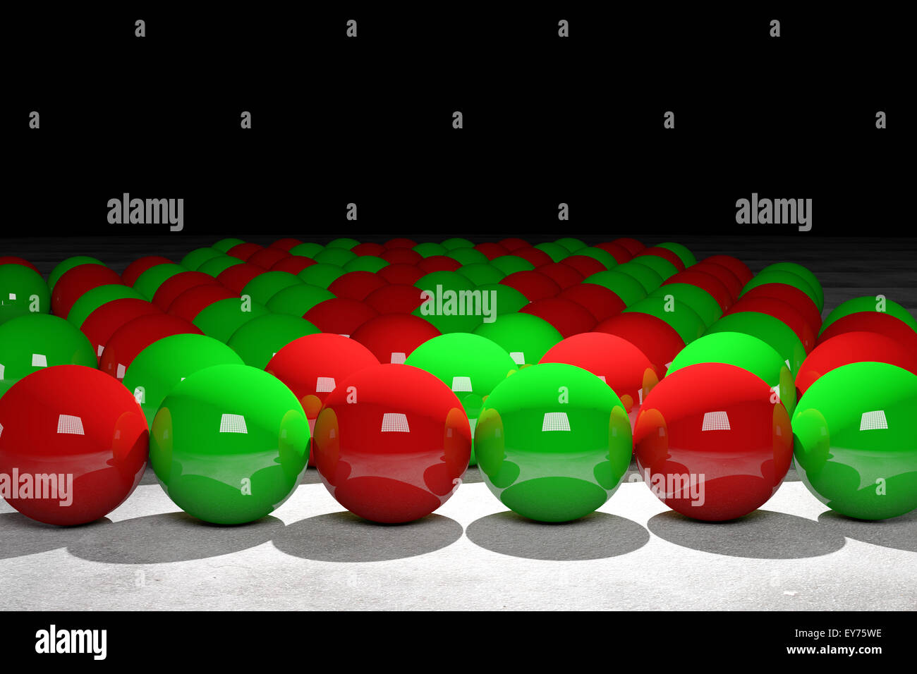 3d rendering of a lot of green and red colored balls Stock Photo - Alamy