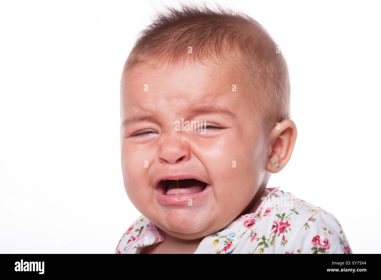 beautiful baby crying isolated on white Stock Photo - Alamy