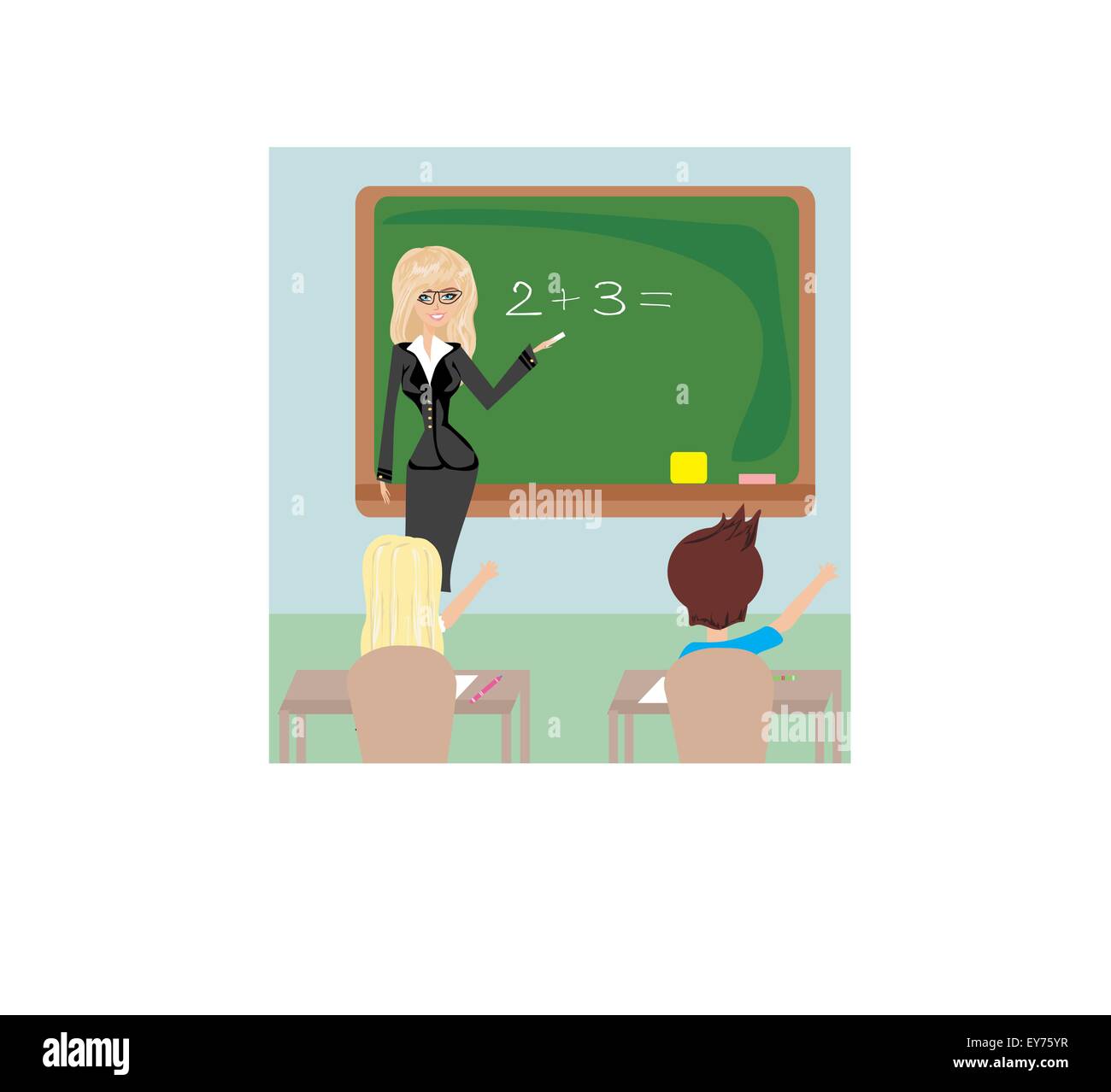 Students in art class teacher Cut Out Stock Images & Pictures - Alamy