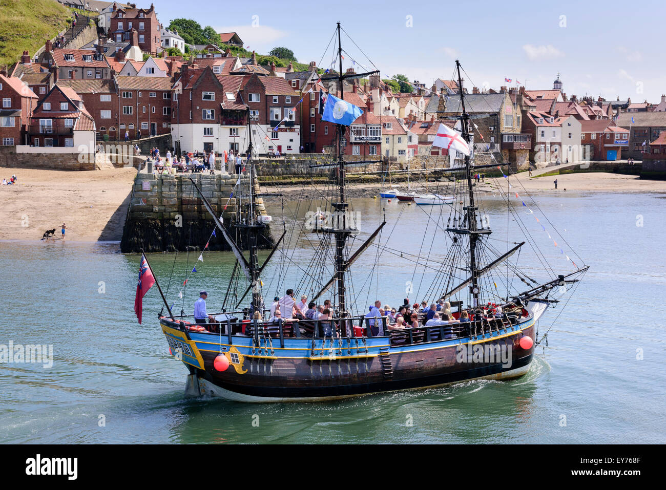 The Endeavour bark on a coastal cruise from Whitby Stock Photo - Alamy