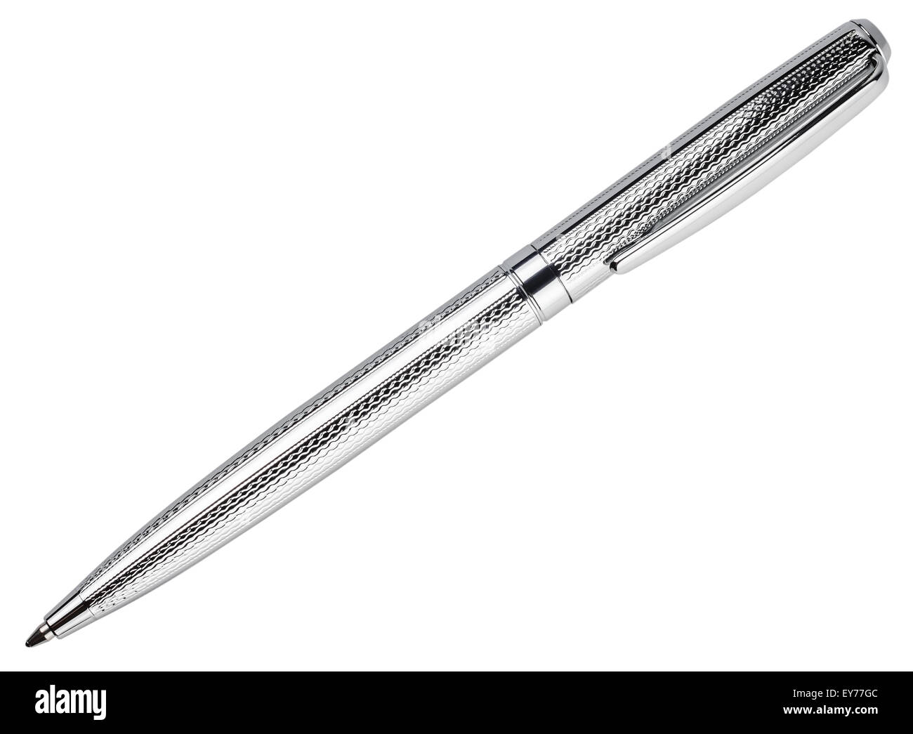 the silver pen isolated on white background Stock Photo - Alamy