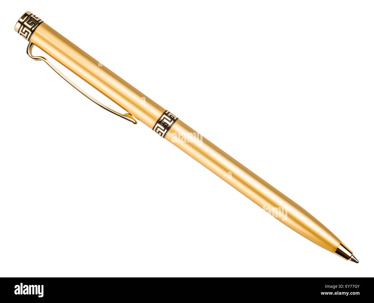 the Golden pen isolated on white background Stock Photo - Alamy