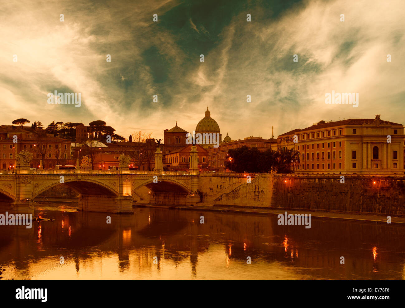 Rome at sunset Stock Photo - Alamy