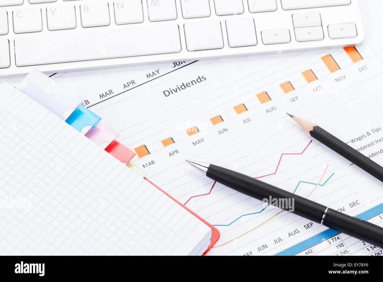 Desk of reports hi-res stock photography and images - Alamy