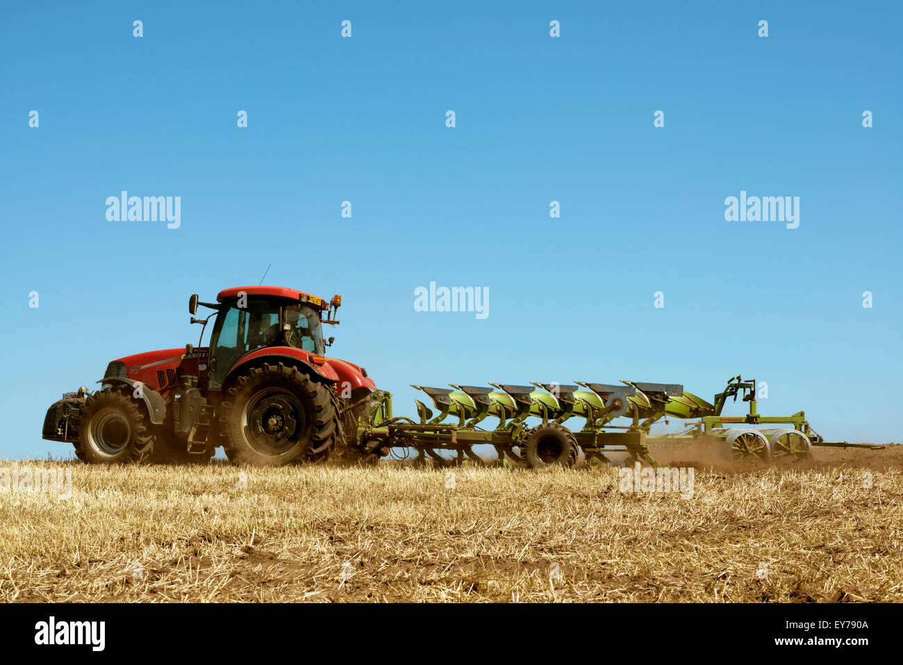 Case 200 CVX tractor with plough, Sutton, UK Stock Photo - Alamy