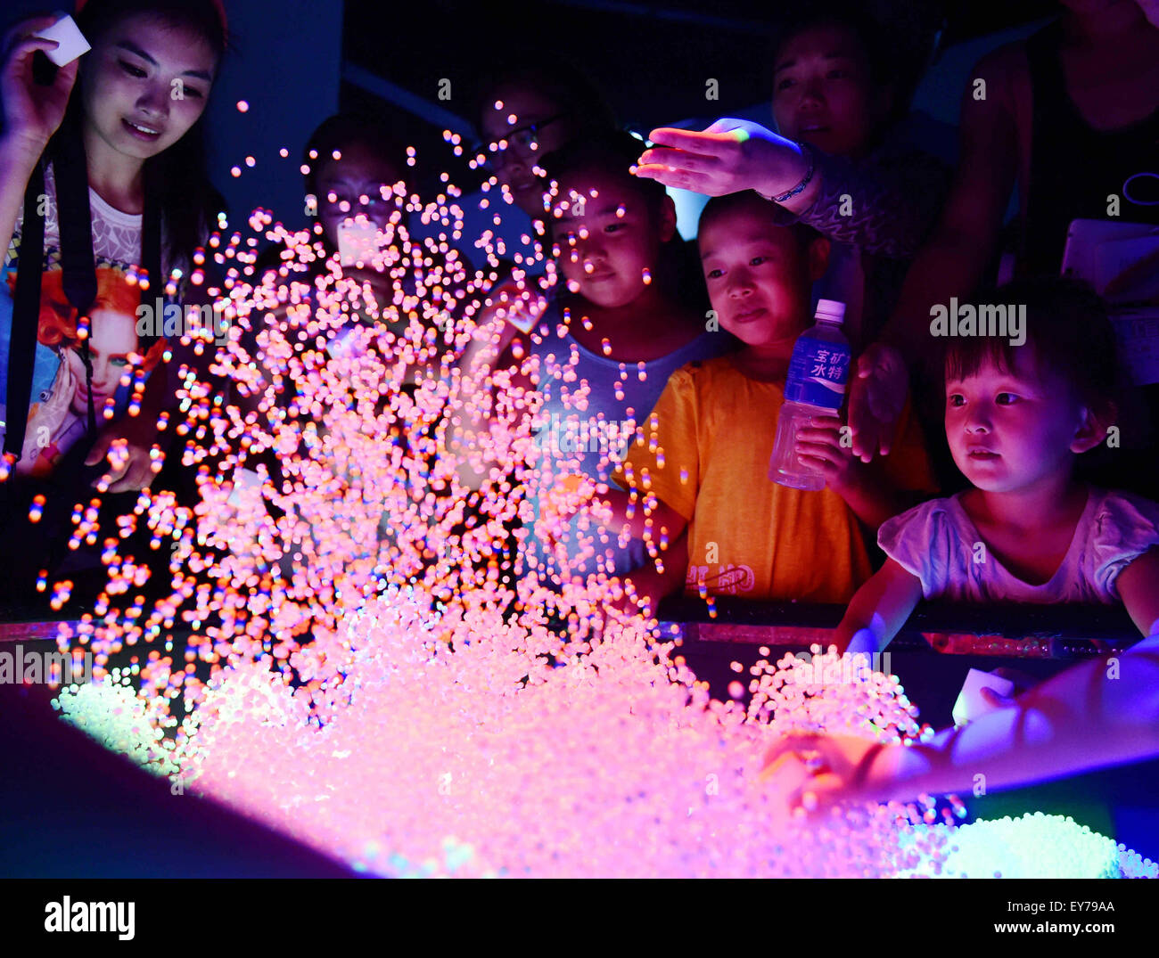 Tianjin, China. 23rd July, 2015. Children experience the exhibit ...