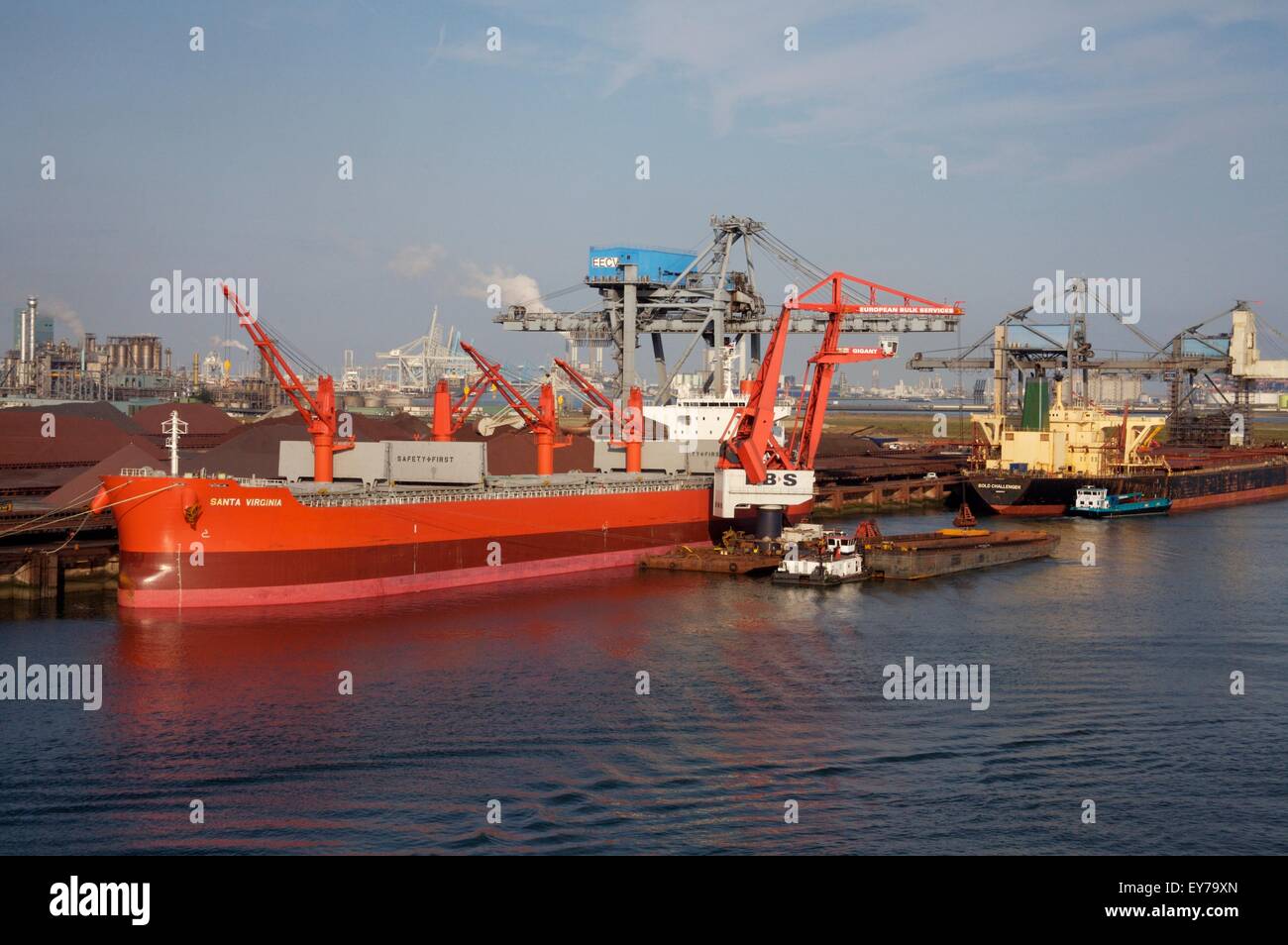 Port of Rotterdam, Holland, view from P&O ferry on Hull to Rotterdam ...