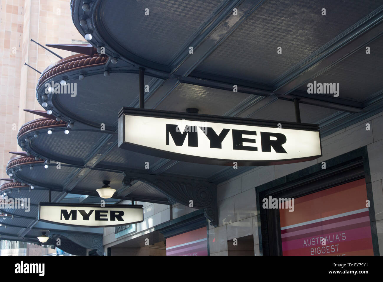 Myer department store external signs signage in pitt street,sydney ...