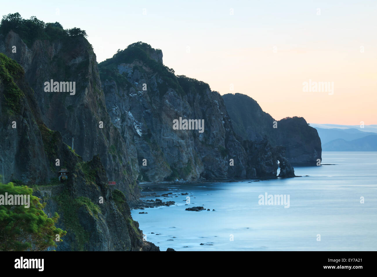 Sunset over the cliff of Otaru in Hokkaido, Japan Stock Photo - Alamy