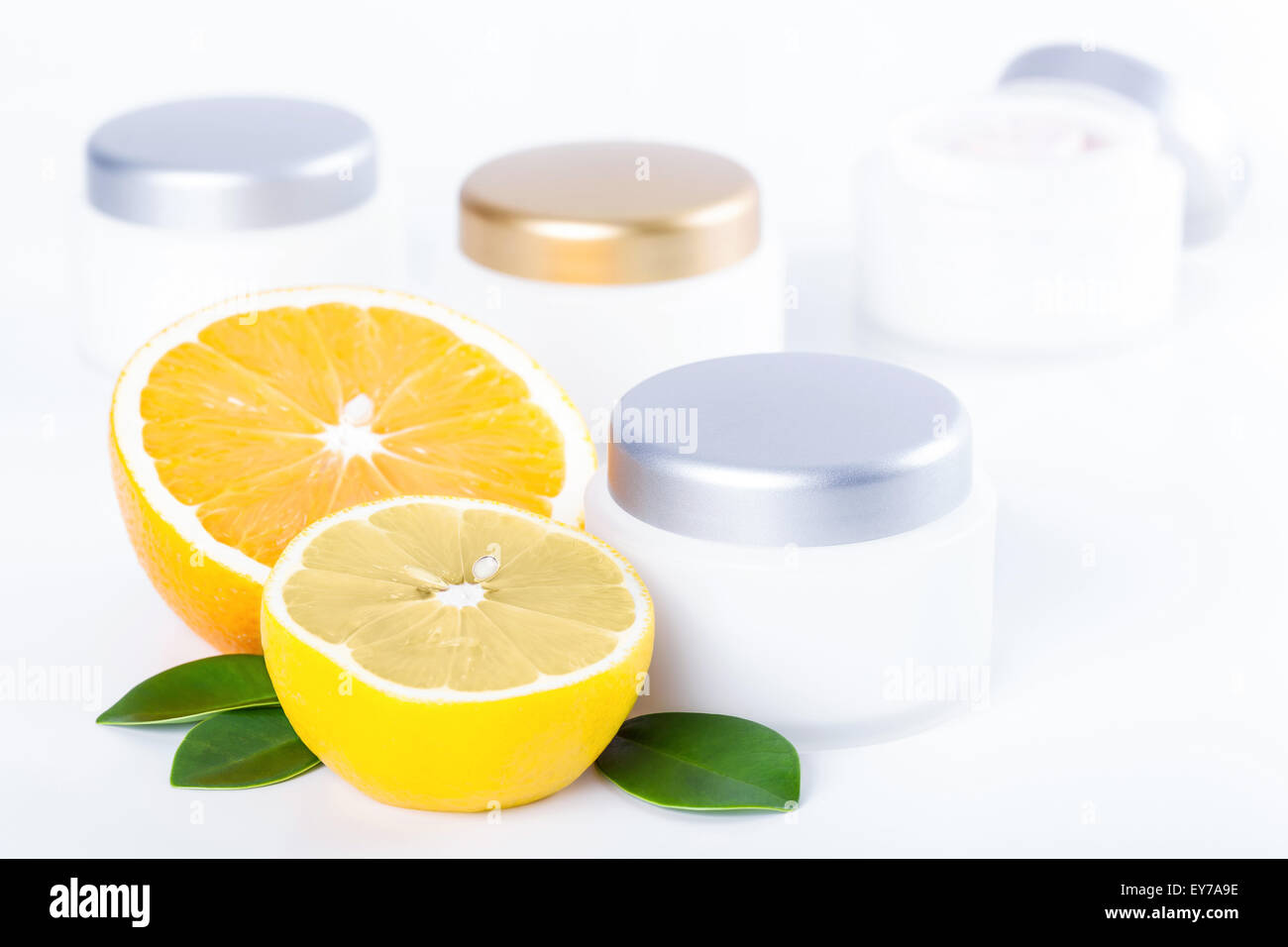 Organic nutrition facial cream with vitamin C, skincare organic concept ...