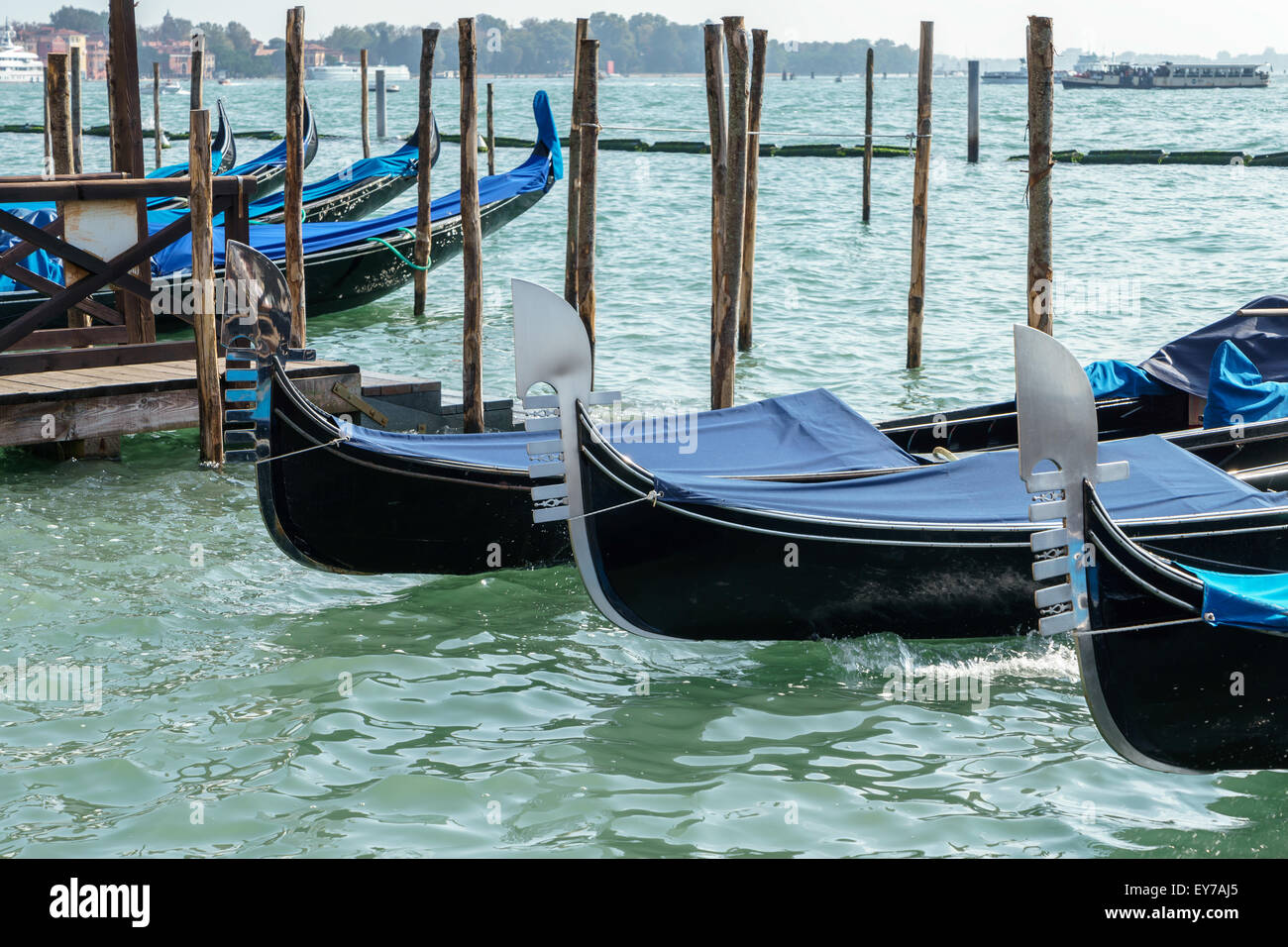 Gondolas moored entrance grand hi-res stock photography and images - Alamy