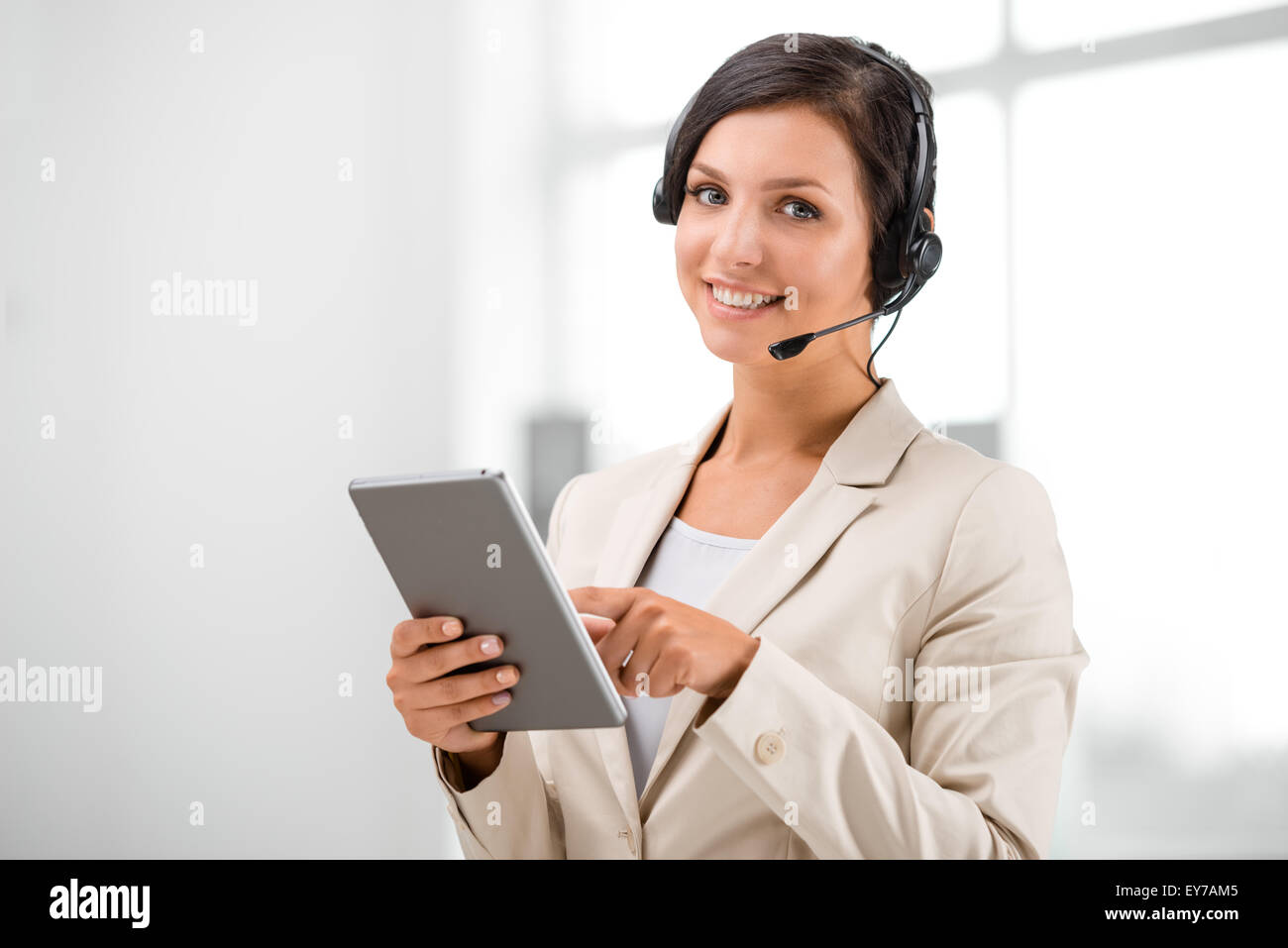 Concept for call center worker Stock Photo - Alamy