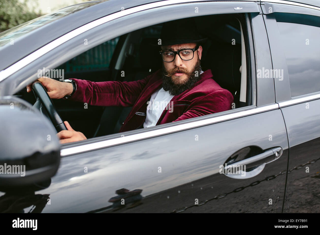 Two men driving one car hi-res stock photography and images - Alamy