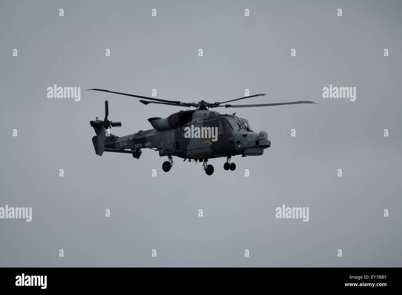 Royal Navy Wildcat Helicopter flying at Bournemouth Air Festival 2014 ...