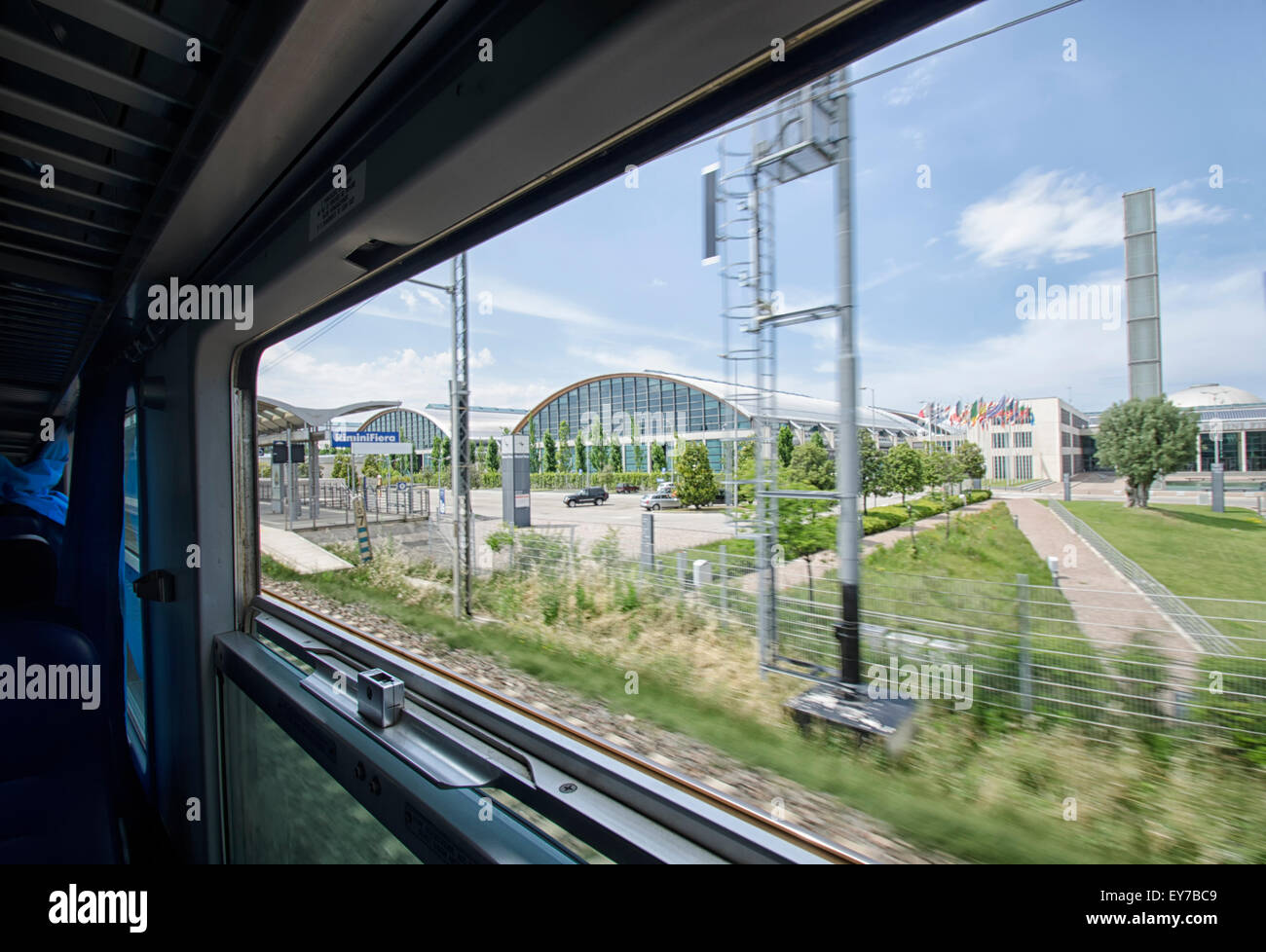 Rimini Fair from the window of the train Stock Photo - Alamy