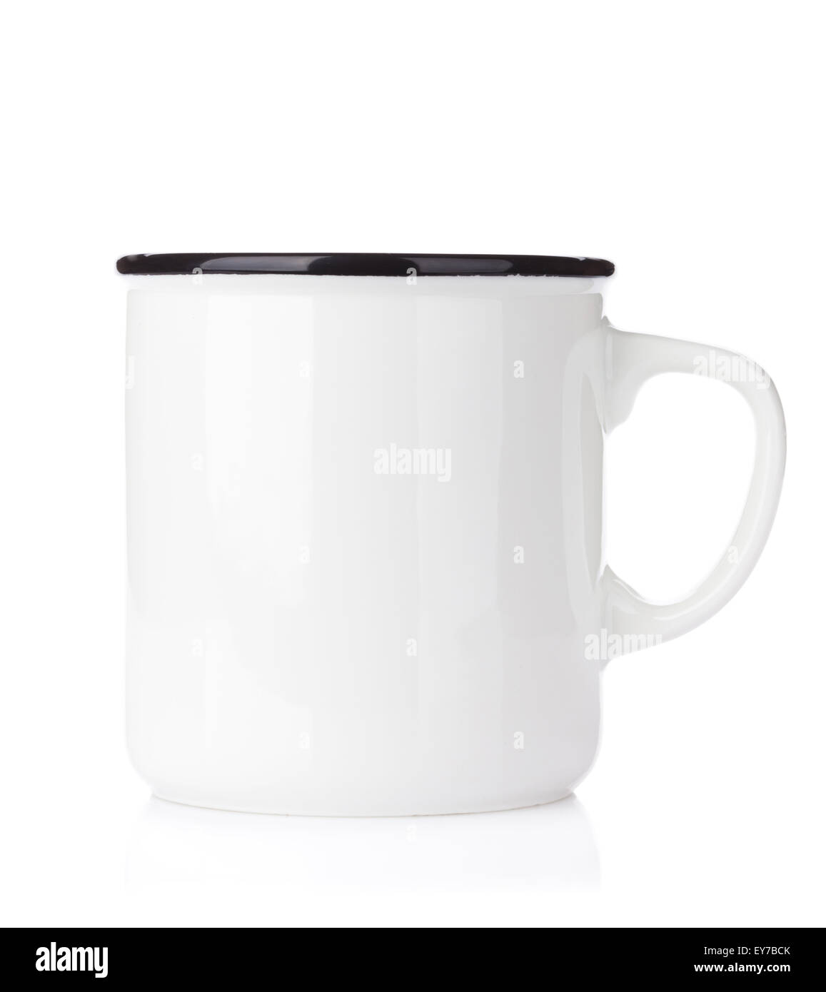 Empty clean cup. Isolated on white background Stock Photo - Alamy