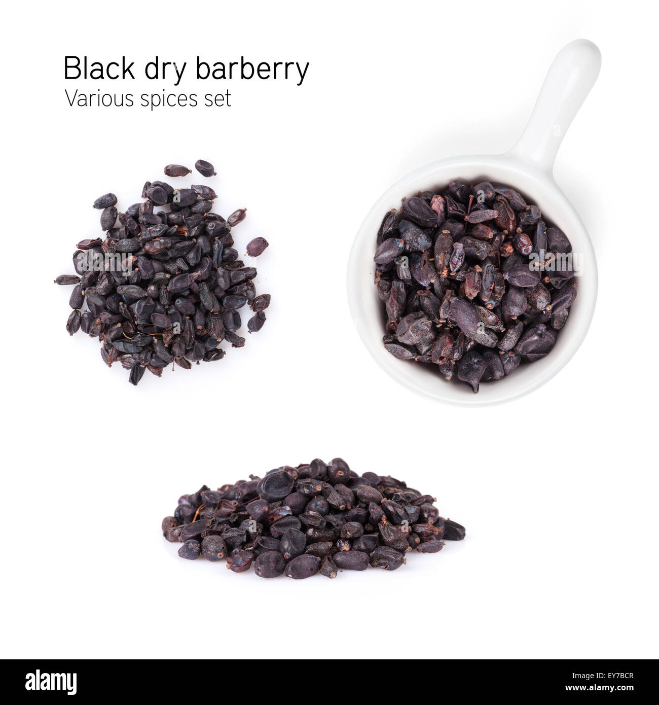Black dry barberry spice. Isolated on white background Stock Photo - Alamy