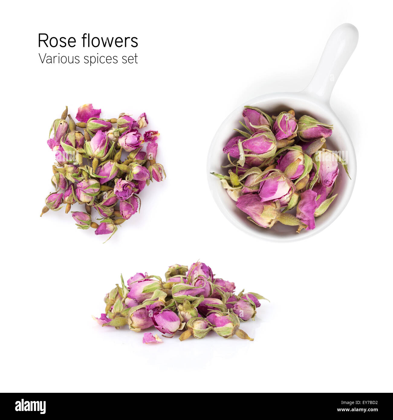 Rose flowers spice. Isolated on white background Stock Photo - Alamy