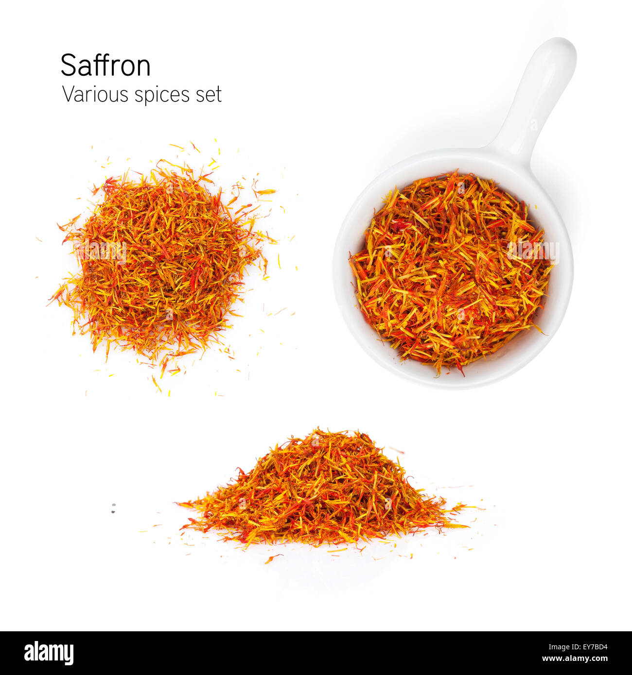 Saffron spice. Isolated on white background Stock Photo - Alamy