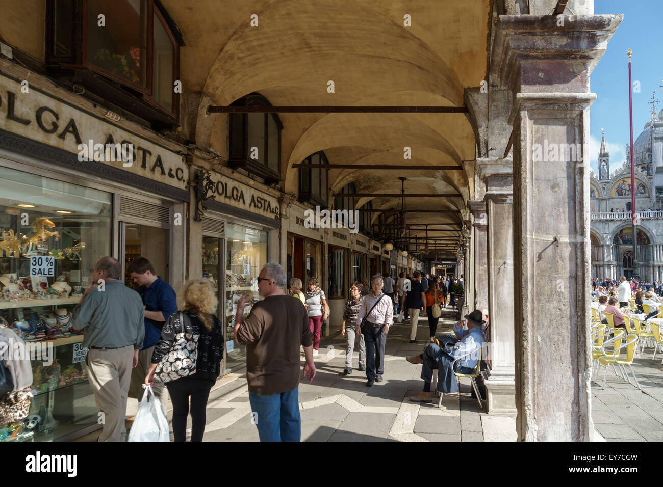 The arcade in St Marks Square Venice Stock Photo - Alamy