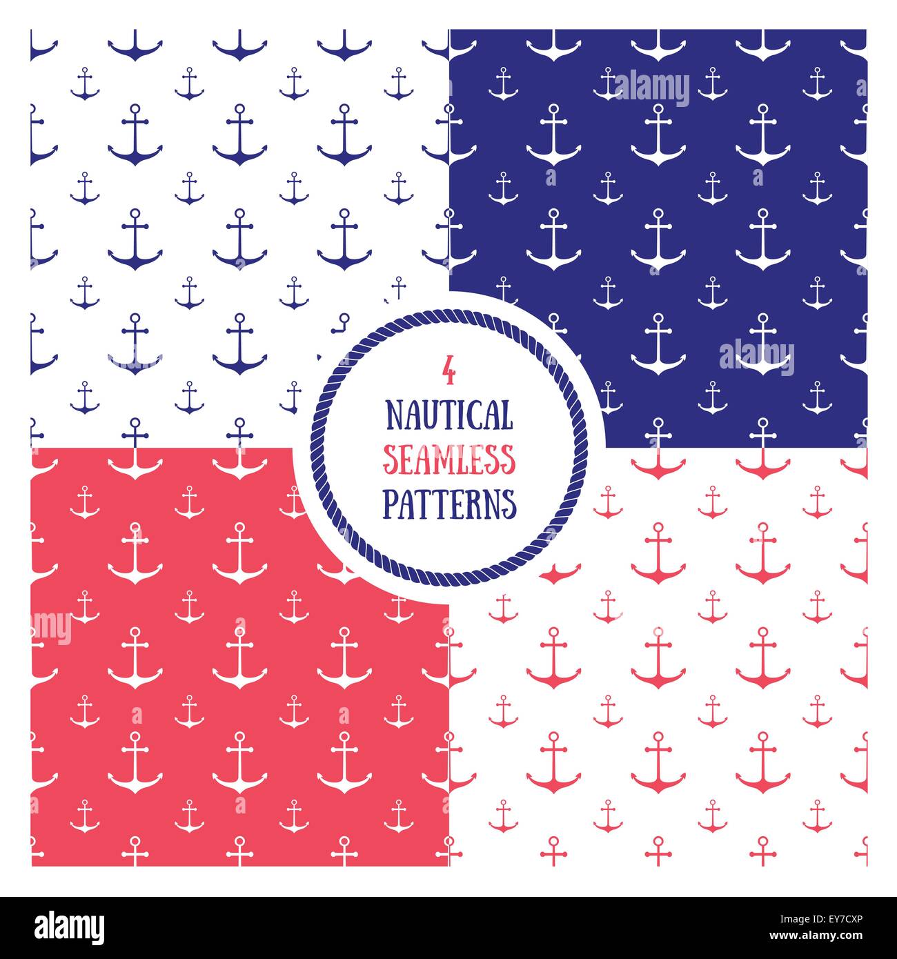 Seamless nautical pattern set Stock Vector Image & Art - Alamy