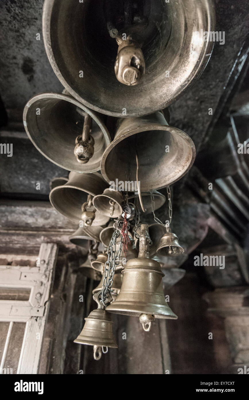 Indian temple bells hi-res stock photography and images - Alamy