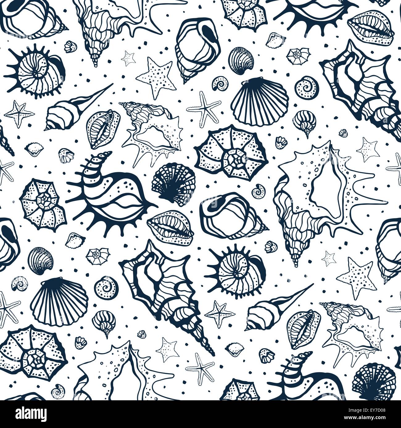 Seamless pattern of Sea shells Stock Vector Image & Art - Alamy