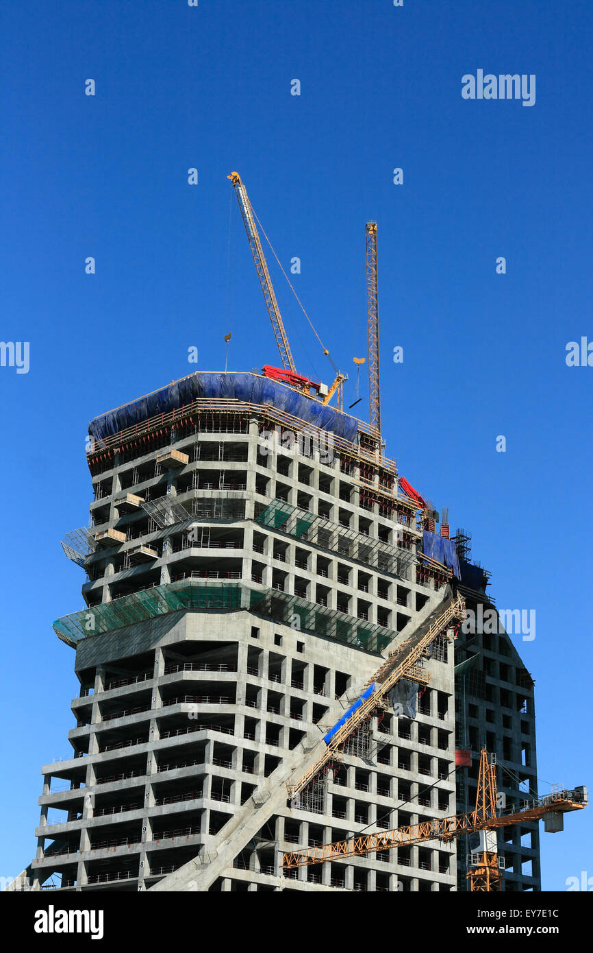 Construction site of new tower building from reinforced concrete Stock ...