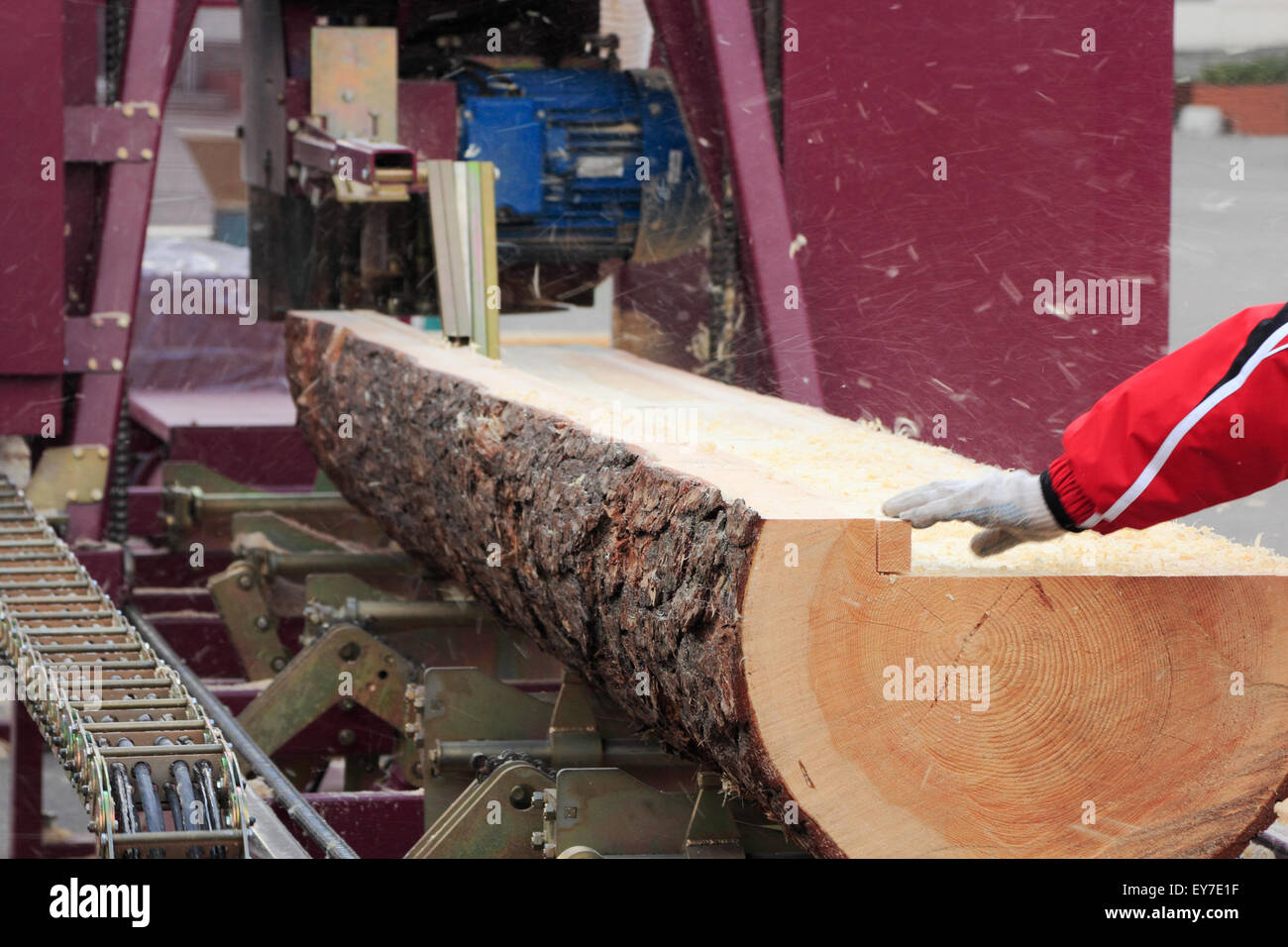 Saw mill cutting wood hi-res stock photography and images - Alamy
