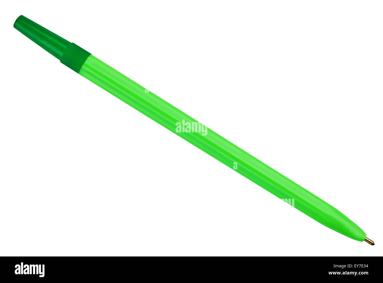 the green ballpoint pen isolated on white background Stock Photo - Alamy