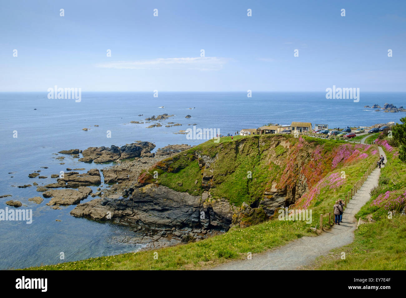 Lizard Point, Cornwall, England, UK - tourists on the South West Coast ...