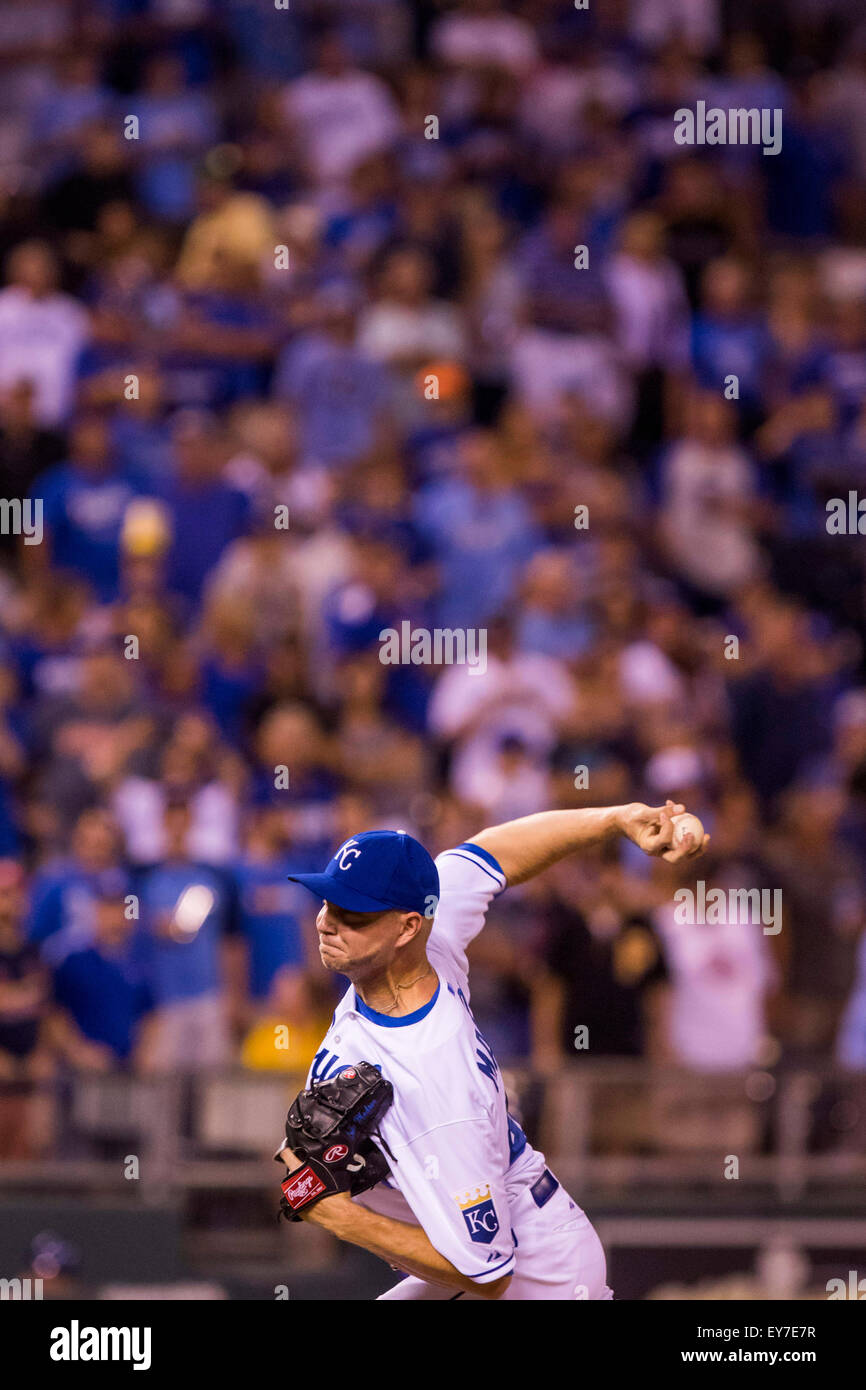 Kansas City, MO, USA. 22nd July, 2015. Ryan Madson #46 of the Kansas ...