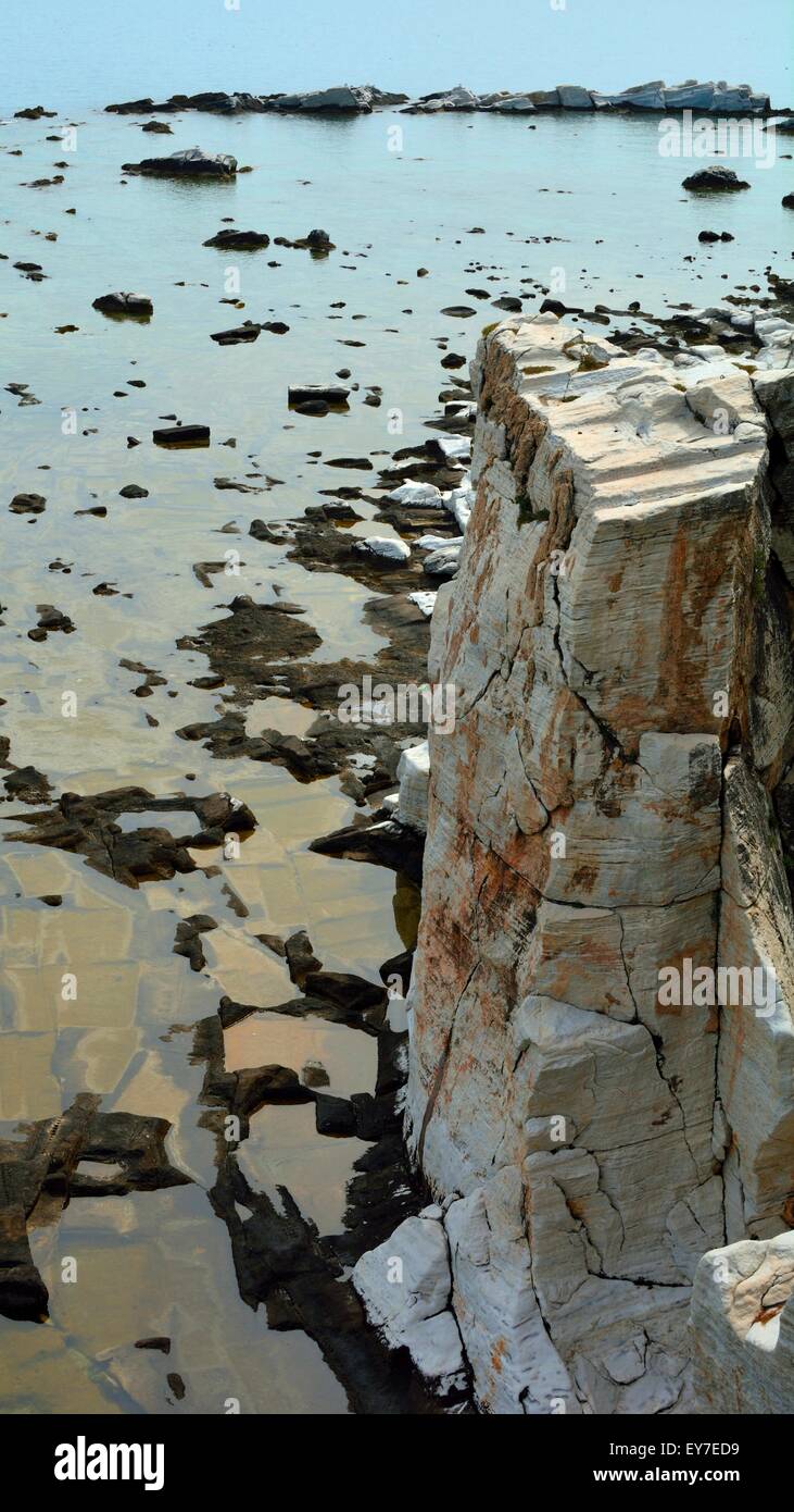 White marble rocks on Thassos Island,Greece Stock Photo - Alamy