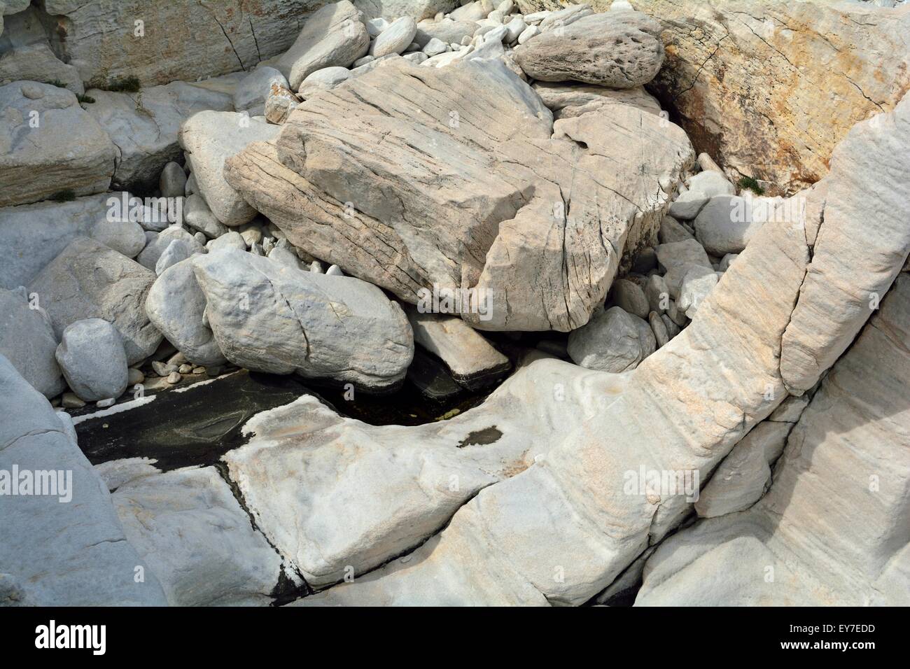 White marble rocks on Thassos Island,Greece Stock Photo - Alamy