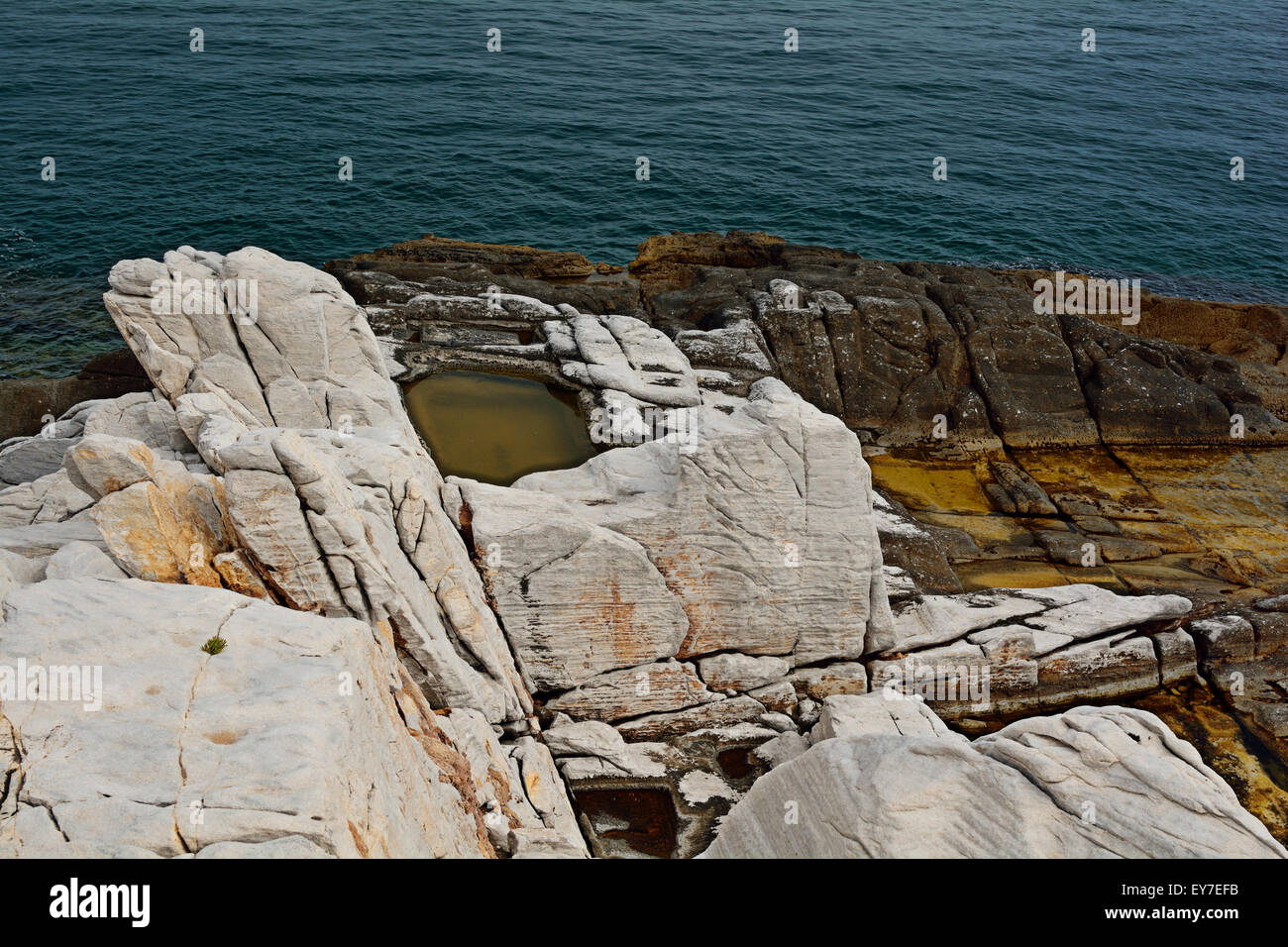 White marble rocks on Thassos Island,Greece Stock Photo - Alamy
