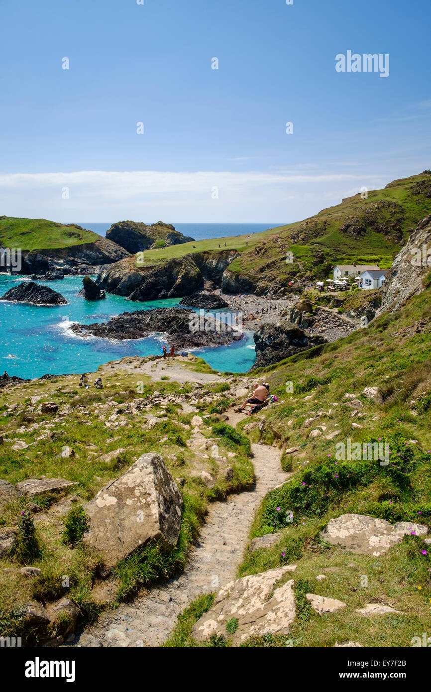 Path down to Kynance Cove, on the Lizard Peninsula, Cornwall, England ...